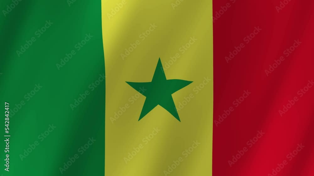 Senegal flag waving animation. seamless loop animation flag video ...