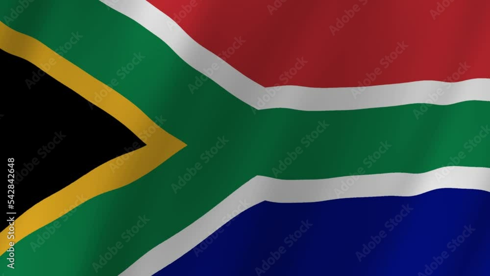 South Africa flag waving animation. seamless loop animation flag video ...