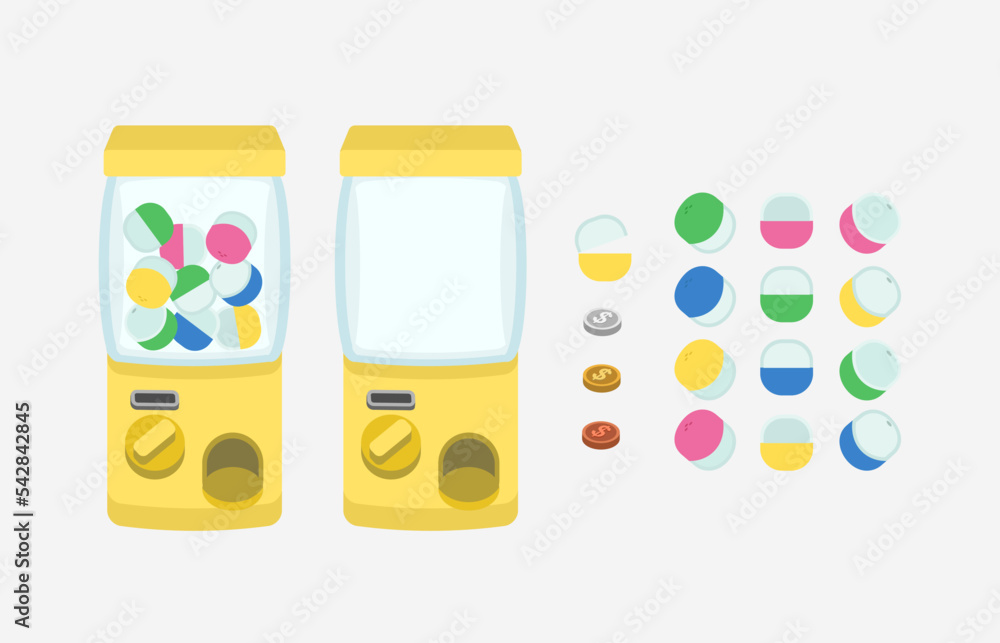 Vetor de Gashapon machine, capsule vending machine. Japanese ...