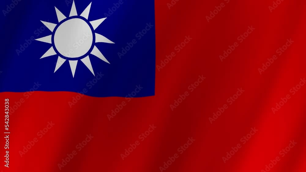 Taiwan flag waving animation. seamless loop animation flag video waving ...