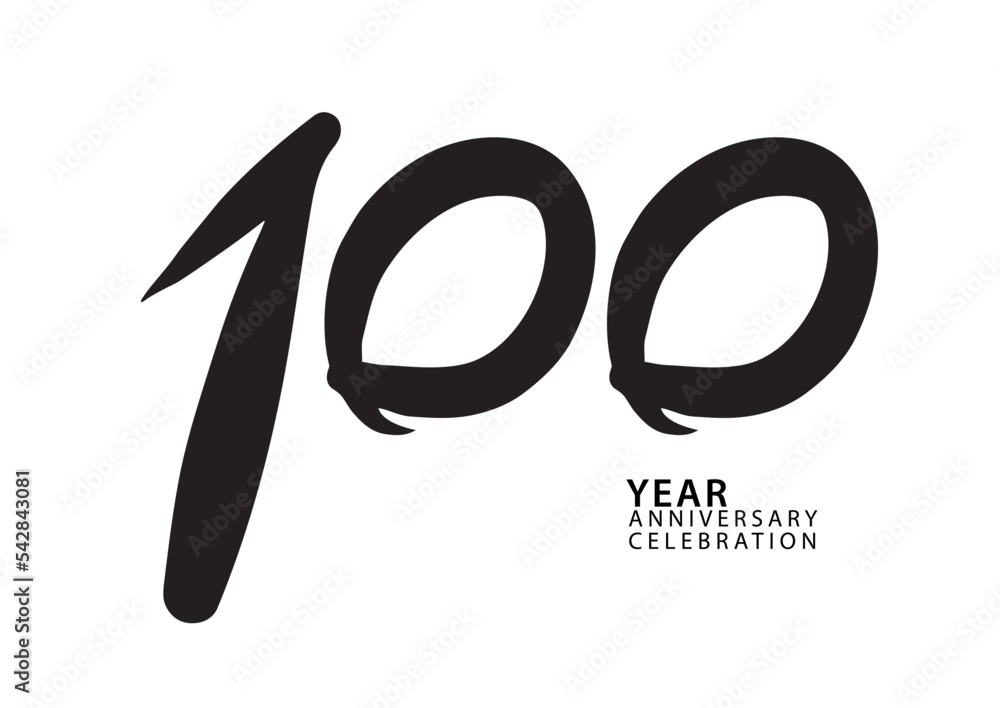 100 year anniversary celebration black color logotype vector, 100 ...