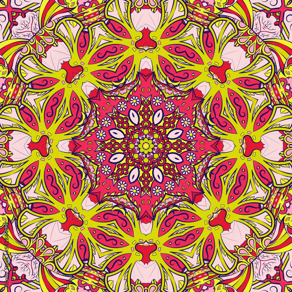 Seamless tile texture. Tracery mehndi design image. Ethnic doodle art ...