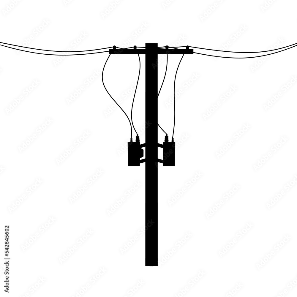 Electric pole vector. High voltage cable line. Great for electric shock ...