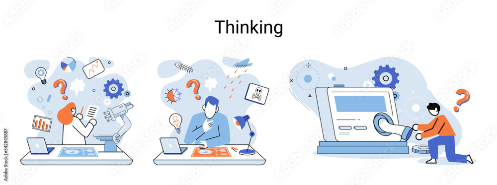 Thinking process of functioning of consciousness, which determines ...