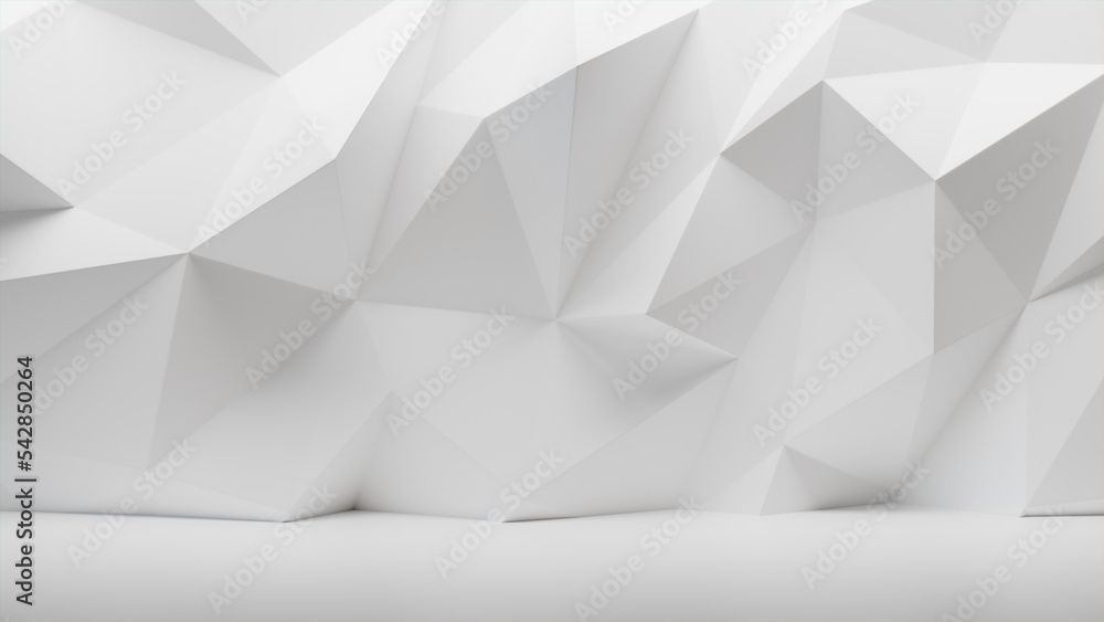 White 3D Geometric Wall. Modern Architectural Background. Stock ...
