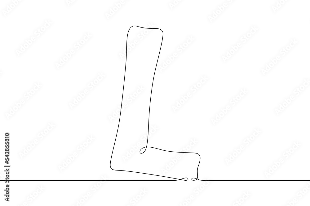 One continuous line. Letter of the alphabet. Latin alphabet. Capital ...