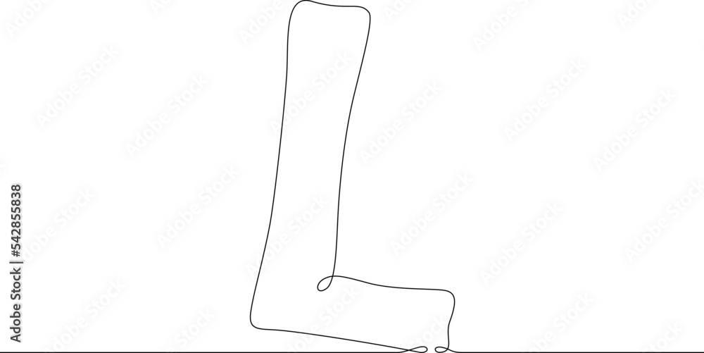 One continuous line. Letter of the alphabet. Latin alphabet. Capital ...