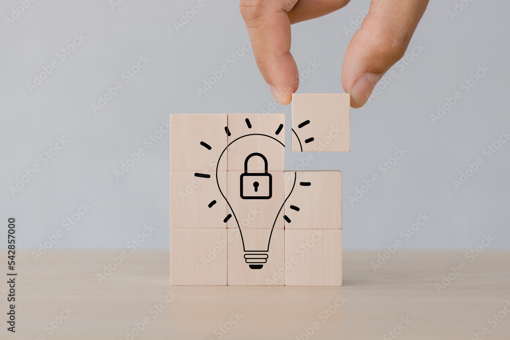 intellectual property Copyright or patent concept. Patented brand ...