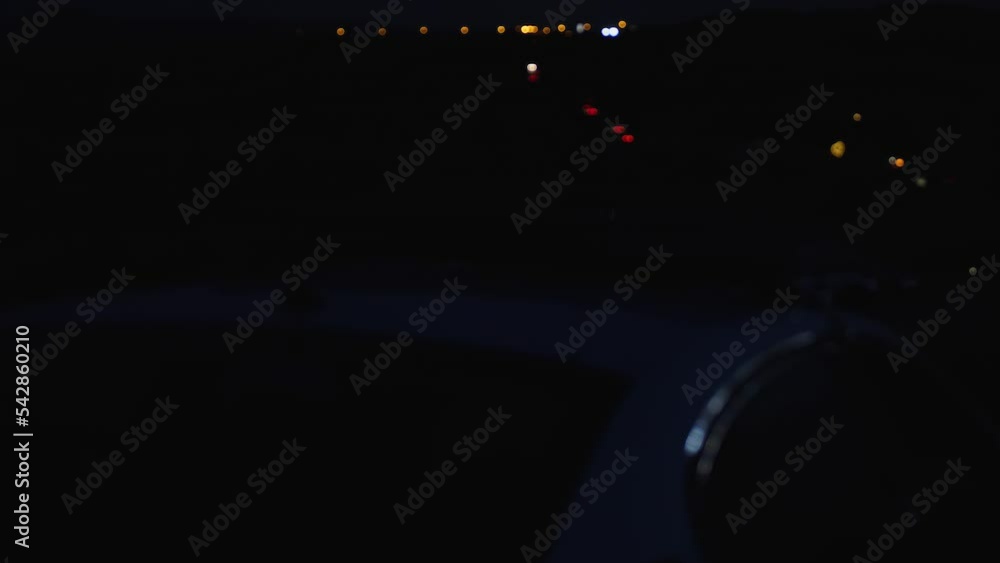 Blurred police blinker in close-up. Blue and red flashing lights on the ...