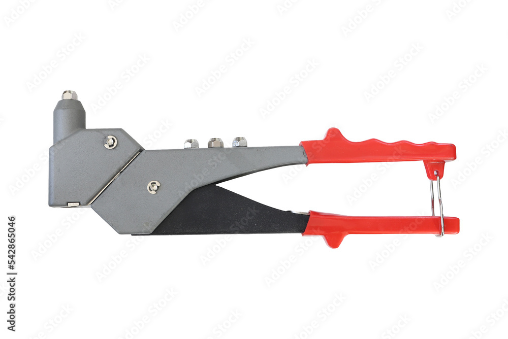Rivet gun tool on a light background. Riveter reinforced for blind ...