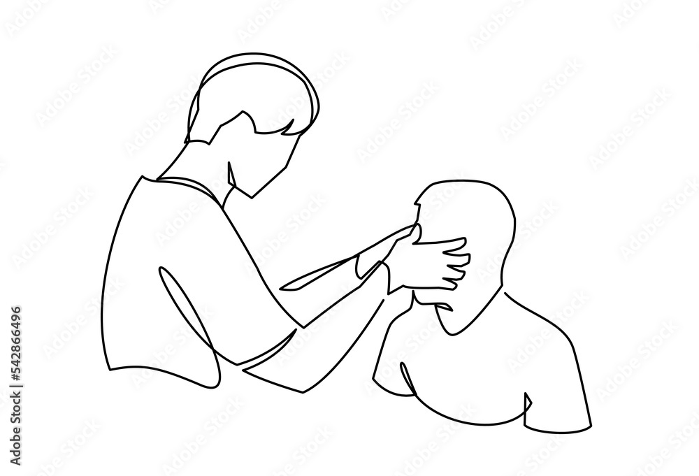 ENT doctor, otolaryngologist provides emergency medical care to the ...