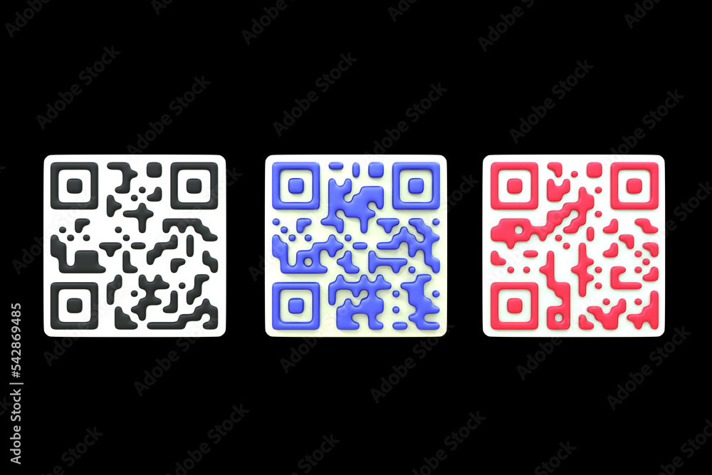 QR Code cartoon screen buy. Barcode scanner for pay shopping . Digital ...