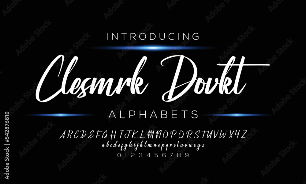 Hand drawn calligraphic vector monoline font. Distress signature letters. Modern script ...