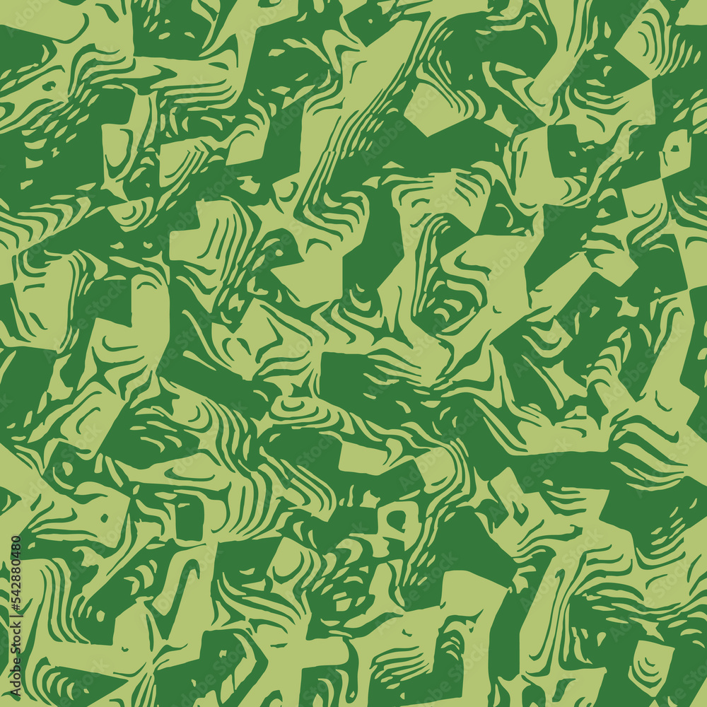 Khaki green urban camouflage seamless pattern. Modern military two ...