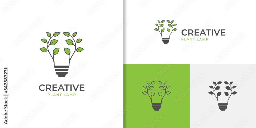 eco energy light logo icon design with lightbulb and leaf design ...