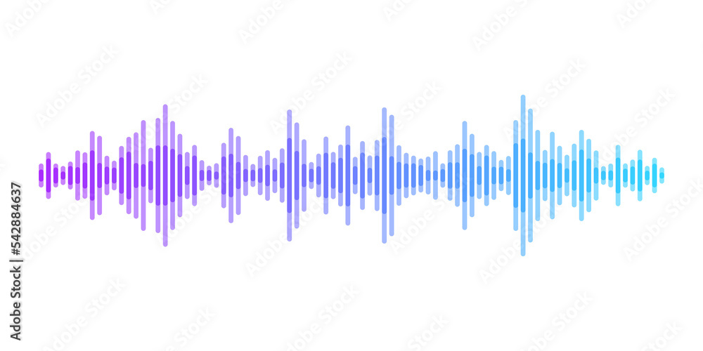 Abstract sound wave stripe lines colorful gradient blue purple ...