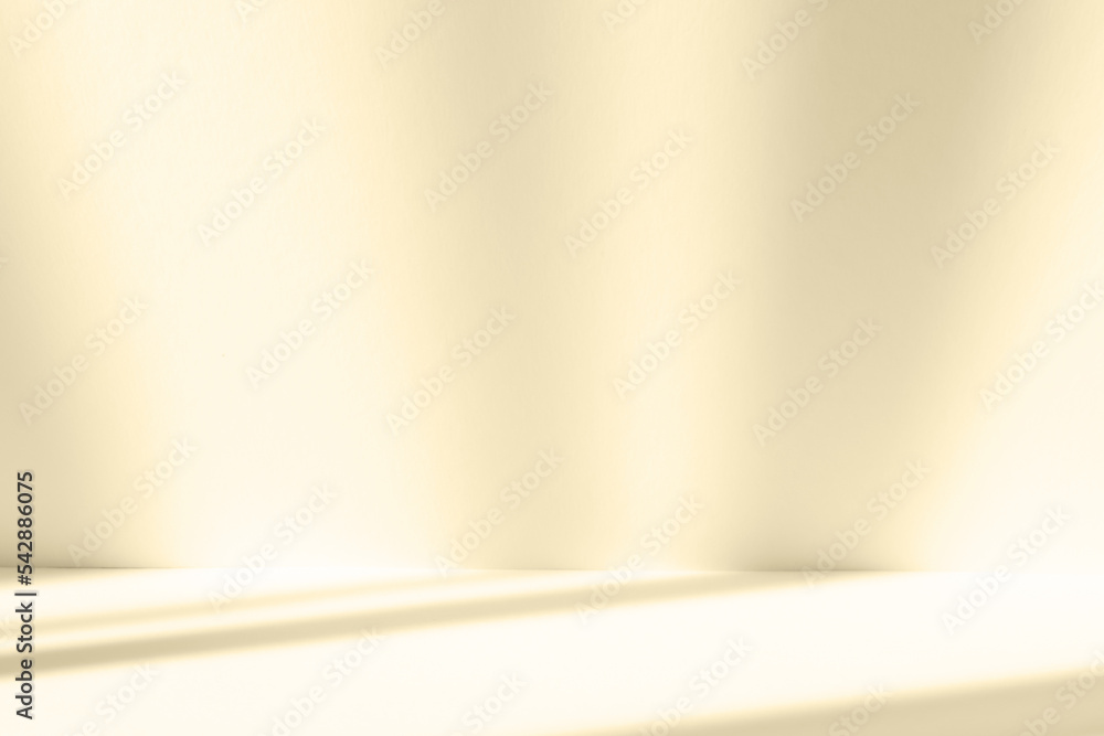 Abstract beige studio background for product presentation. Empty room ...