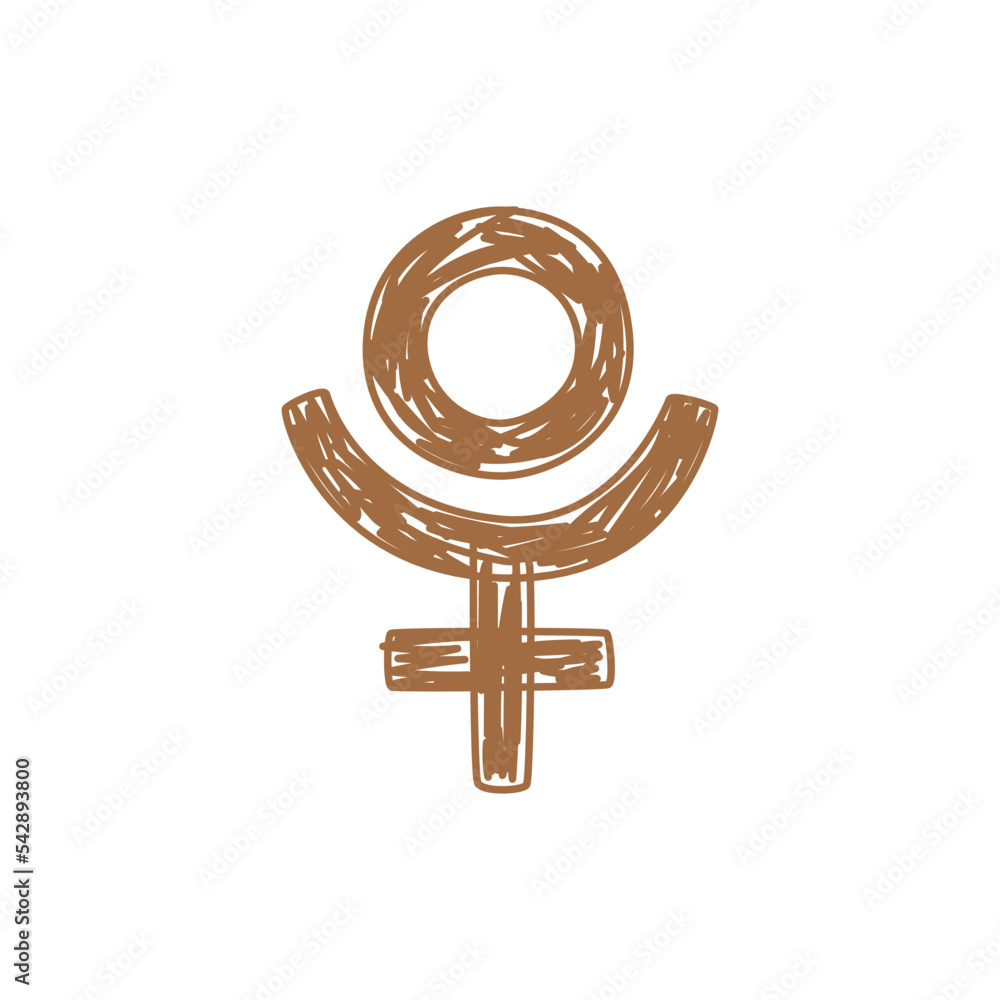 Pluto planet symbol pictogram. Horoscope vector sign. Pencil drawing ...