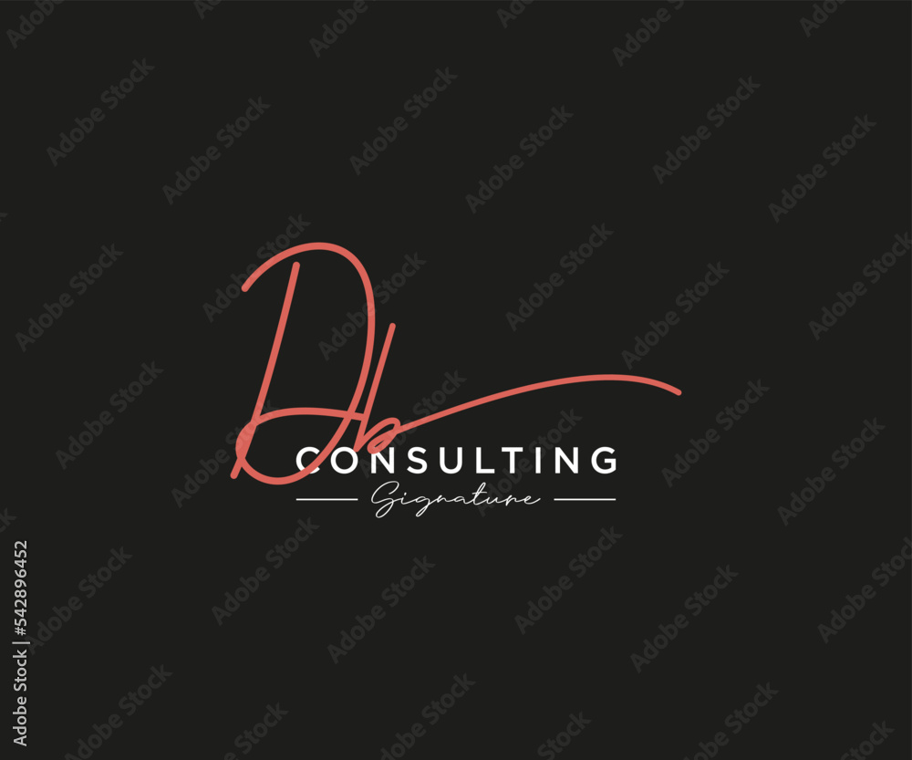 Initial DB signature logo collection template vector. Hand drawn ...