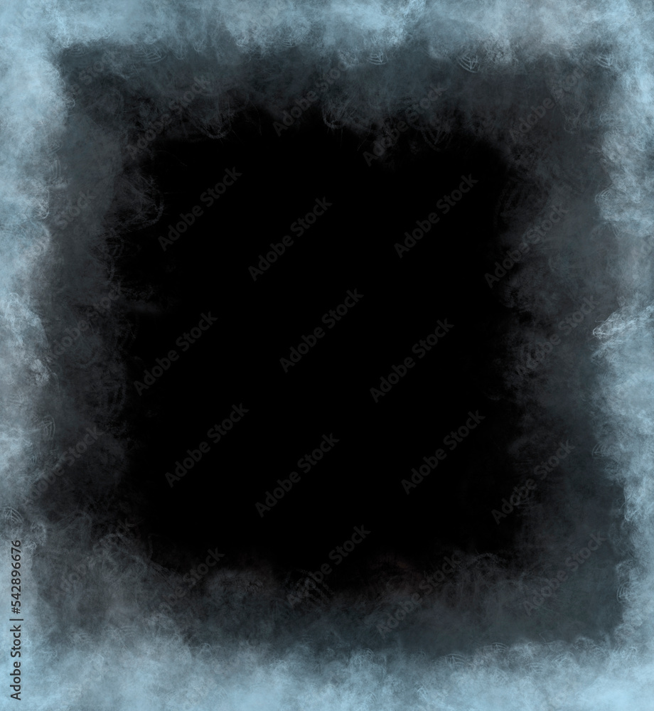 A frame of a frosty pattern on a black background. A frame with an ...