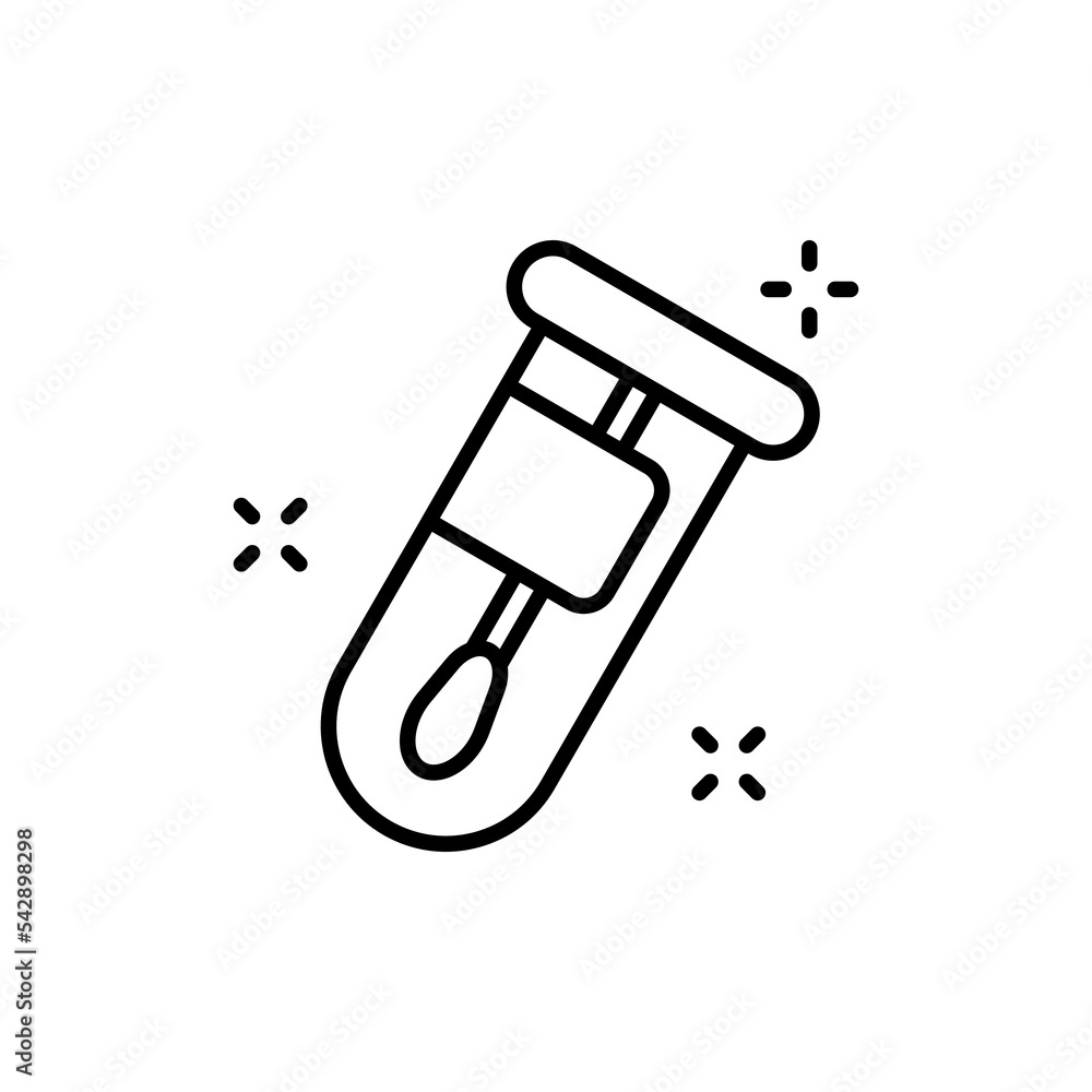 Test tube line icon. Pipette, laboratory analysis, viral disease ...