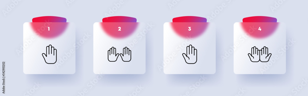 Hand gestures set icon. Non verbal, Greeting, hands, open book, peace ...