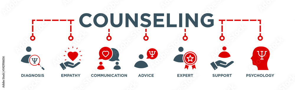 Counseling banner web icon vector illustration concept for counseling ...