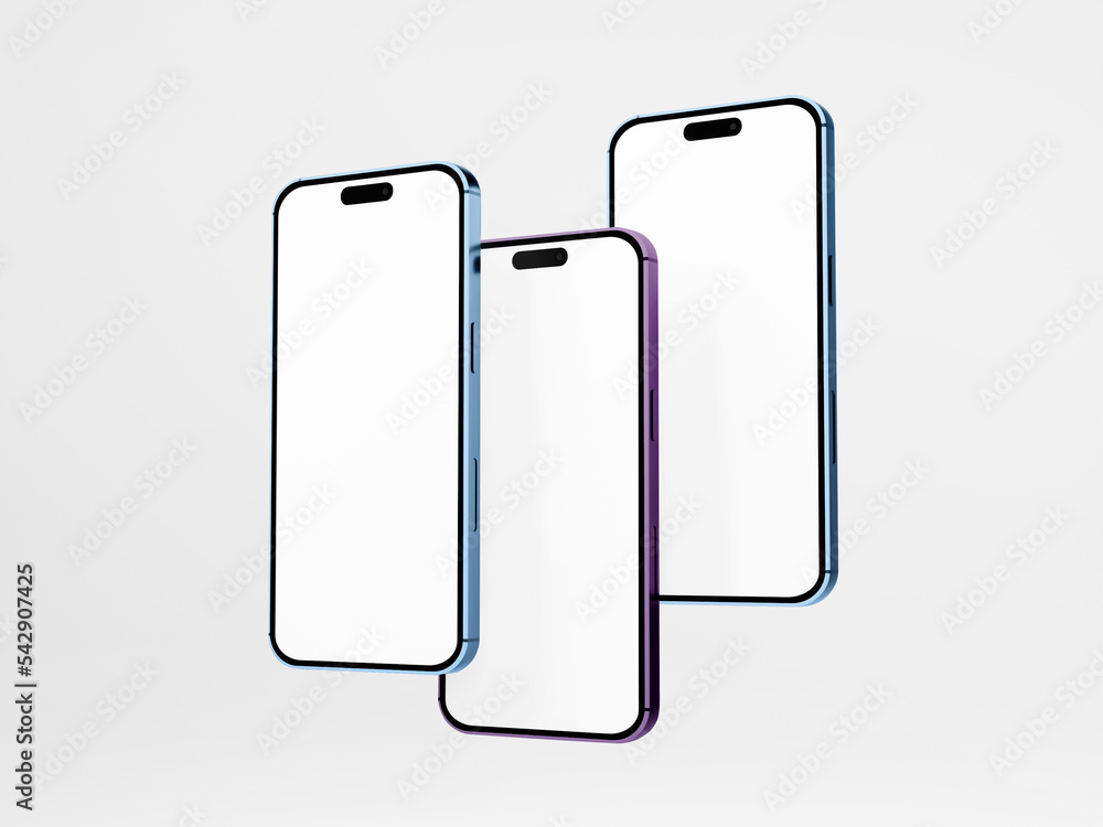 iPhone 14 pro max Smartphone mockup. Smartphone 3d model. Phones on the ...