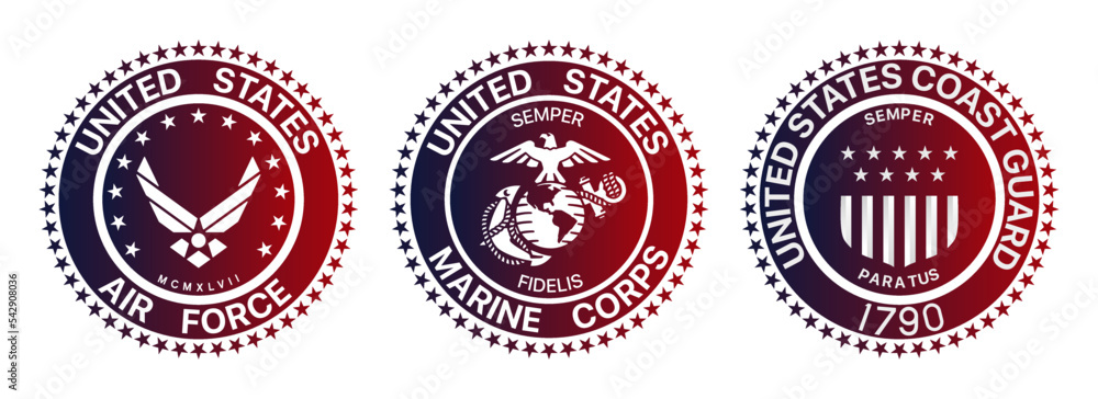 Vector creative seal of the United States Air Force. US Marine Corps ...