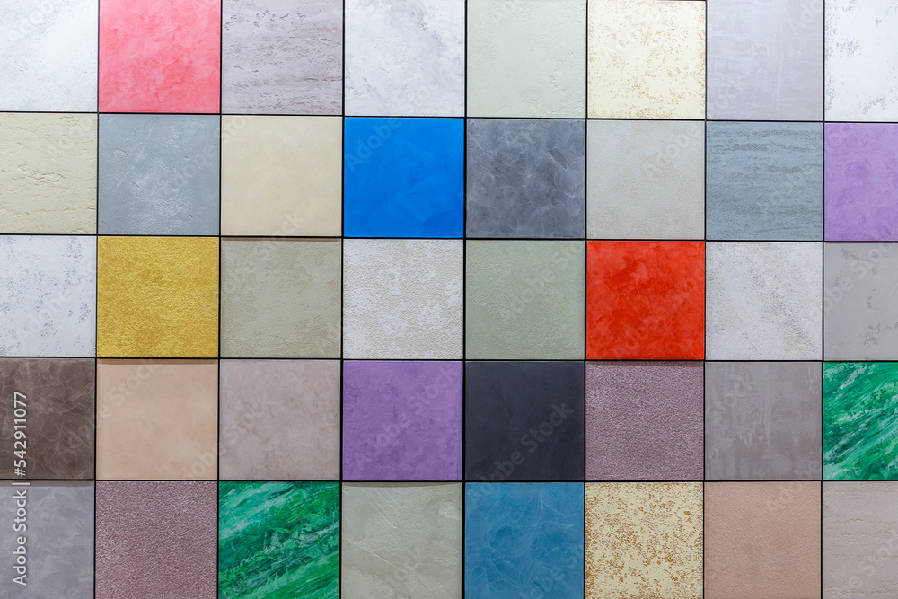 Pattern with square tiles of different colors and textures for interior ...
