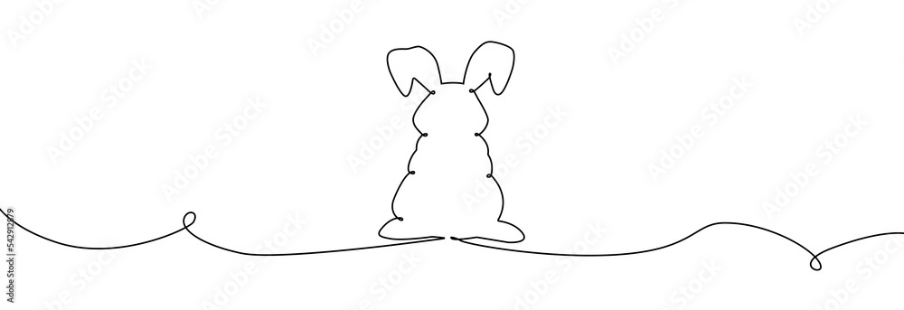 Bunny continuous one line drawing. Rabbit line art . Bunny minimalist ...