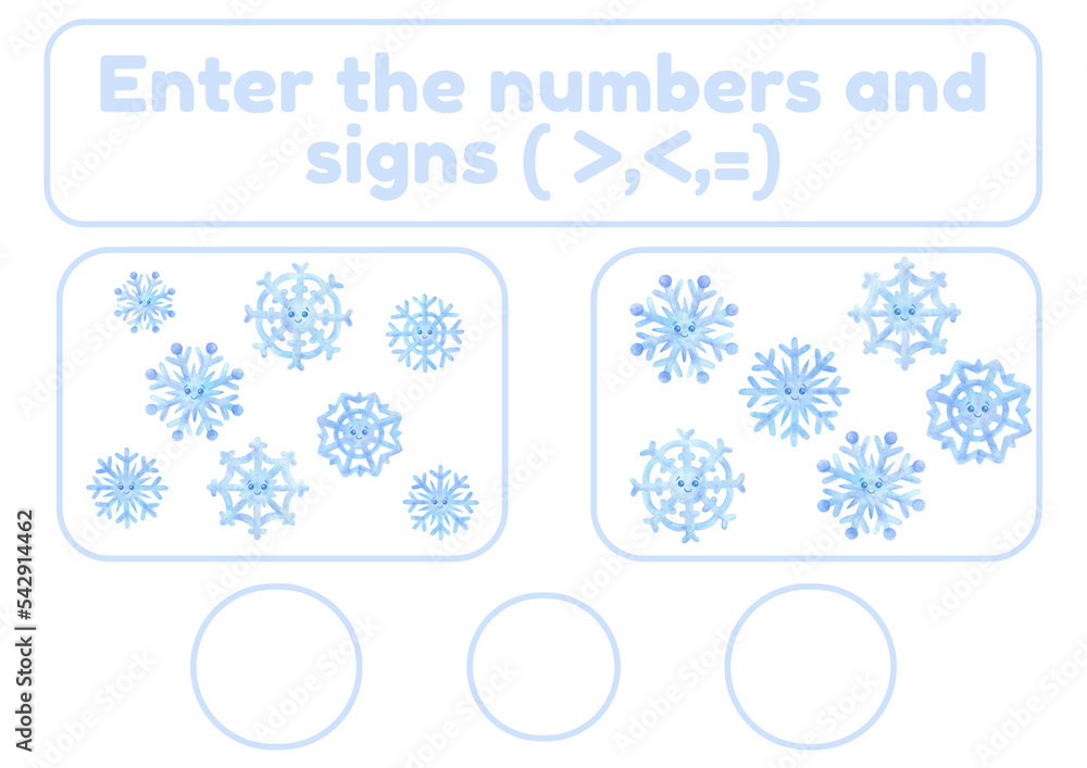 Activity page, sheet for kids. A mathematical task for comparing ...