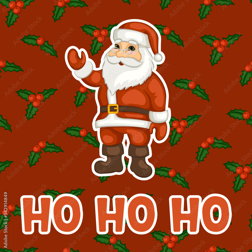 Ho ho ho quote. Traditional Christmas phrase. Santa Claus and letters ...