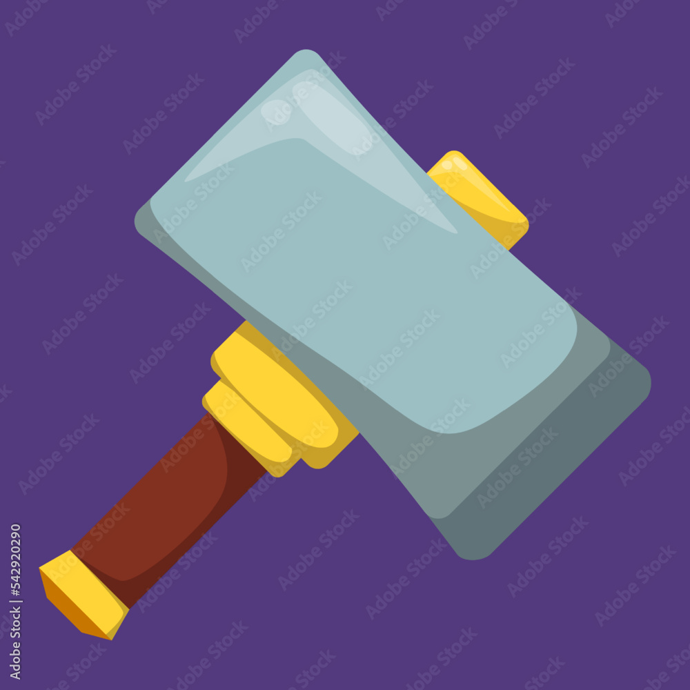 Hammer game icon. Vector illustration of a fantasy weapon. Design ...