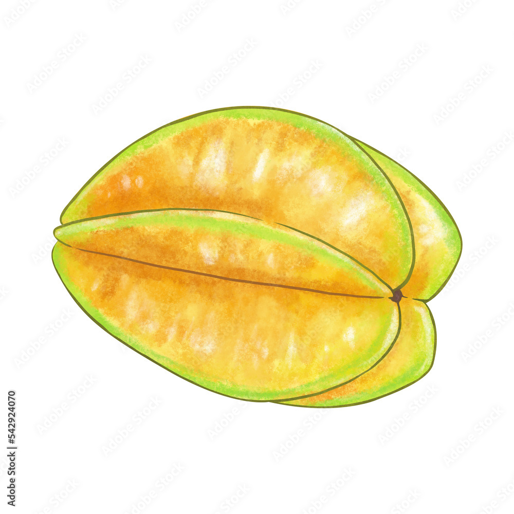 Star Fruit PNG Format With Transparent Background Stock Illustration ...