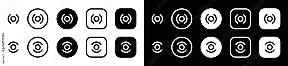 Focus mode button icon vector collection for apps or websites. Center ...