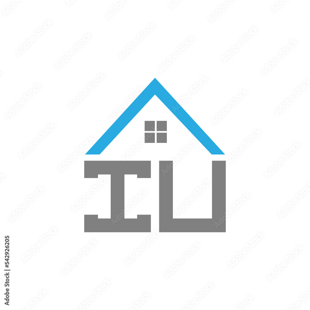 IU letter logo creative design with vector graphic. IU monogram ...