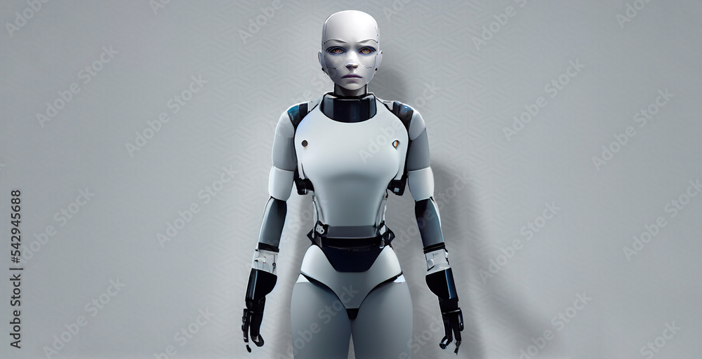 Cyborg. Singularity Aftermath. Character with robotic body. Android or ...