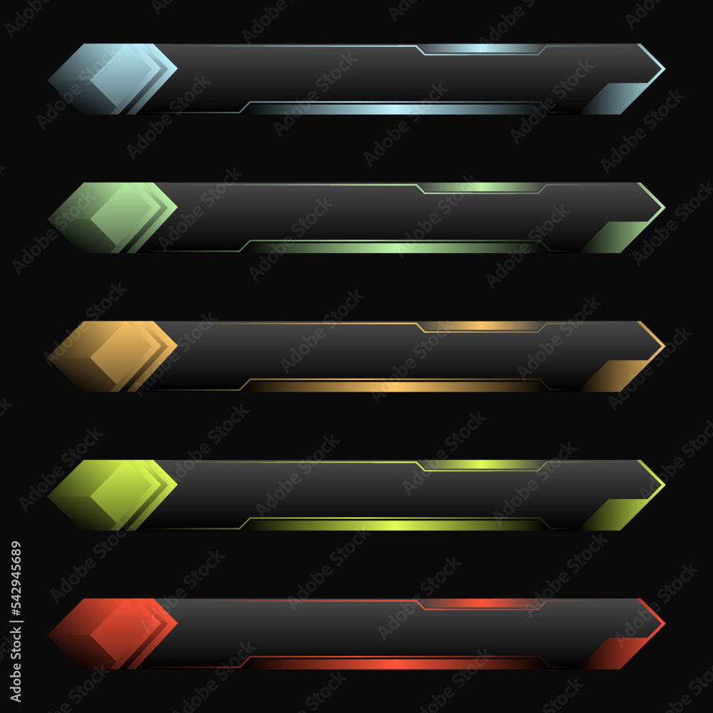 Lower third video streaming title bars. Abstract colorful infographic ...