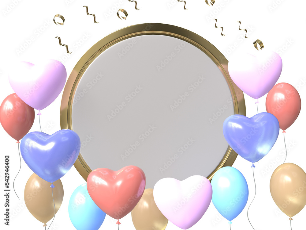 Happy birthday frame icon 3d render cutout Stock Illustration | Adobe Stock