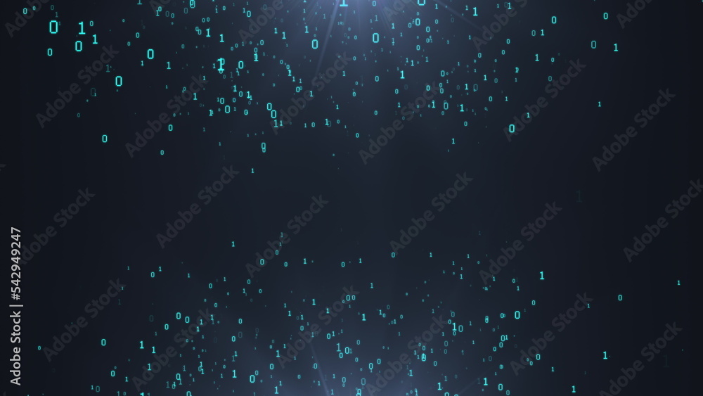 Futuristic space background with light and binary code, composed by a ... Futuristic space background with light and binary code, composed by a ...