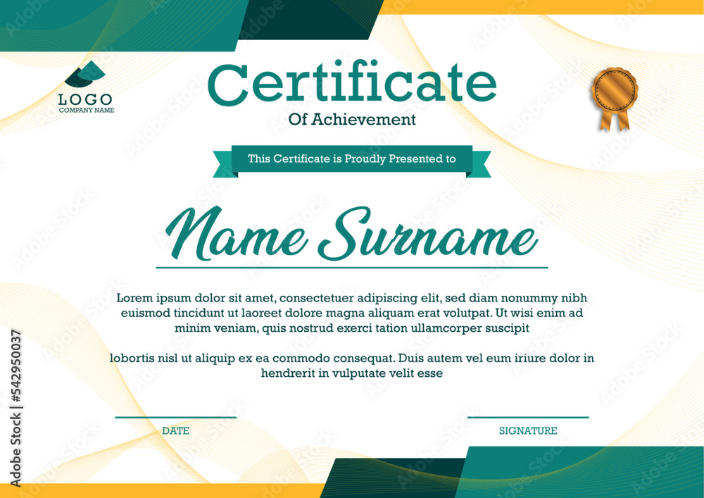 print-ready A4 size certificate template Stock Vector | Adobe Stock