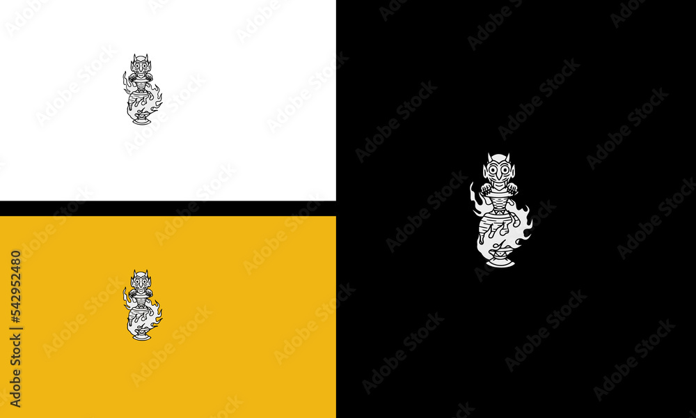 fire demon vector illustration line art design Stock Vector | Adobe Stock