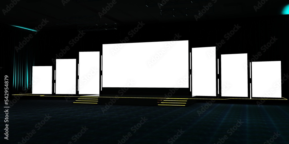 Conference Stage Designs. Meeting event scene, party scene design ...