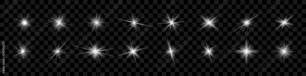 Glowing lights effect, flash, explosion and stars. Special effect ...