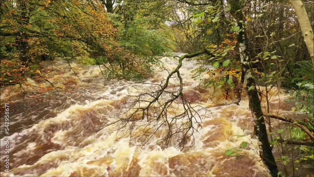 Flash Flood In Irish River By Drone Stock Video | Adobe Stock