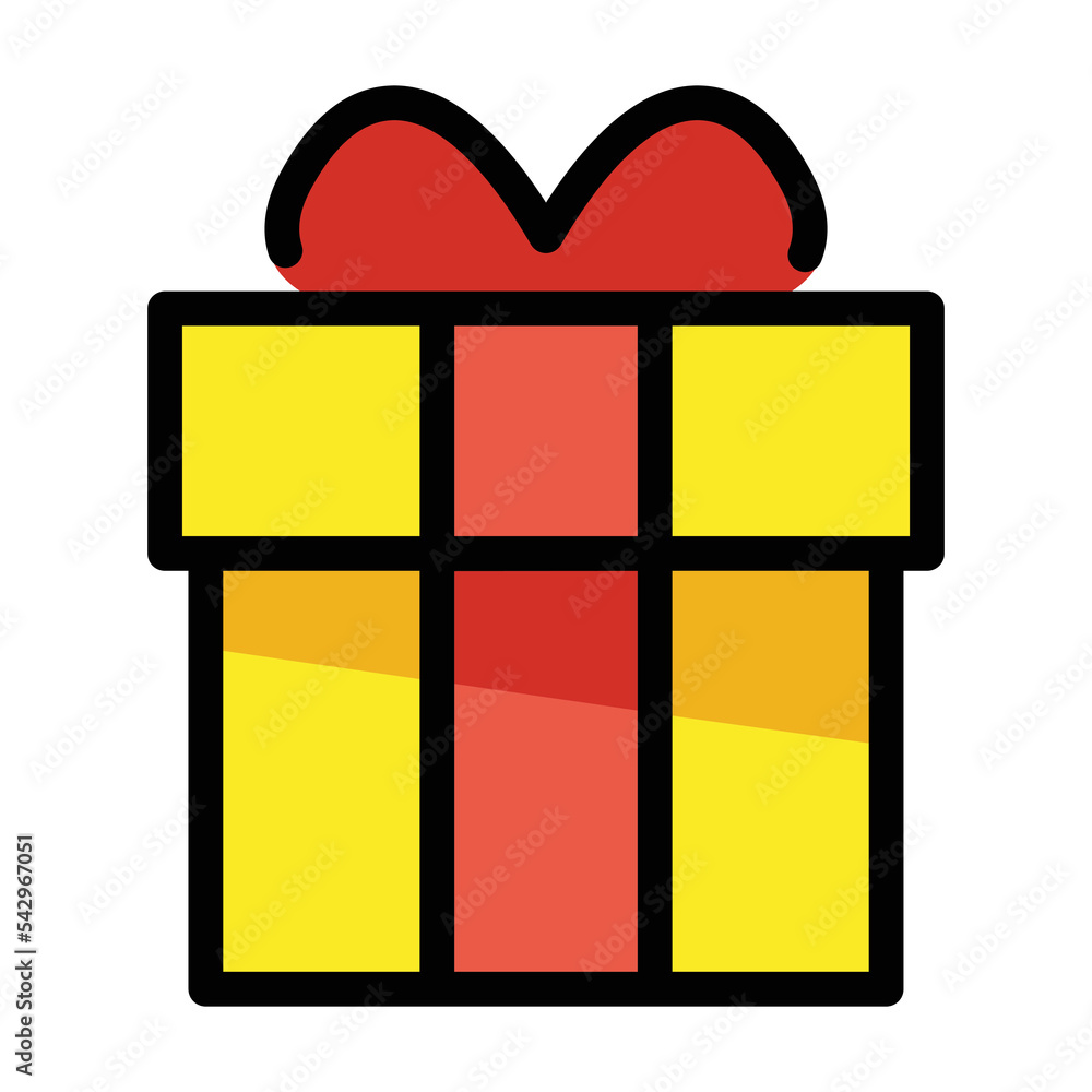 Wrapped Gift vector flat emoji icon design. Isolated Present or gift in ...