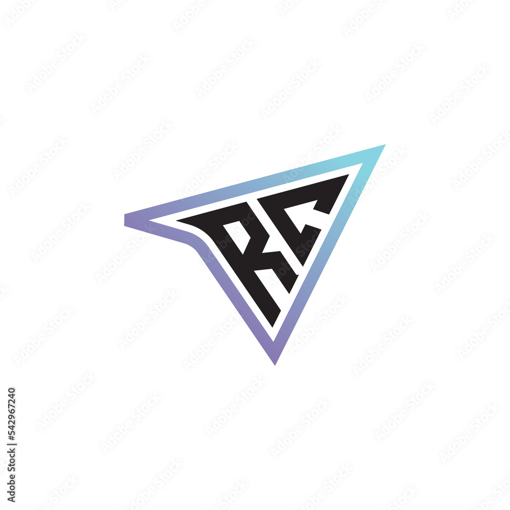 RC initial concept logo design with esport, gaming and cool feel Stock ...