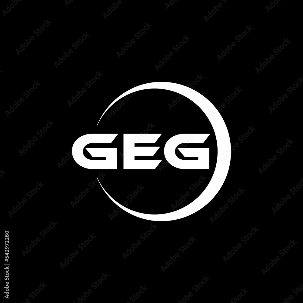 GEG letter logo design with black background in illustrator, vector ...