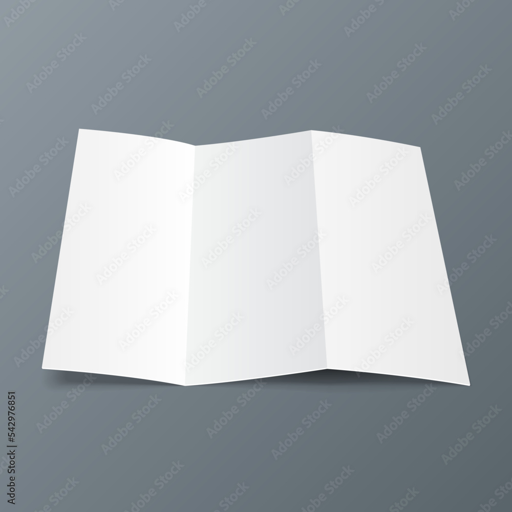 Mockup Blank Trifold Paper Leaflet, Flyer, Broadsheet, Flier, Follicle ...